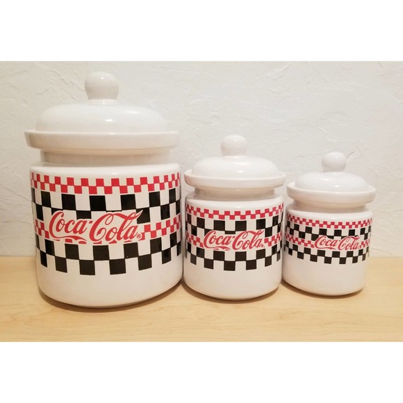 Coca Cola | Kitchen | Cocacola Canisters By Gibson 997 Set Of 3 Kitchen ...